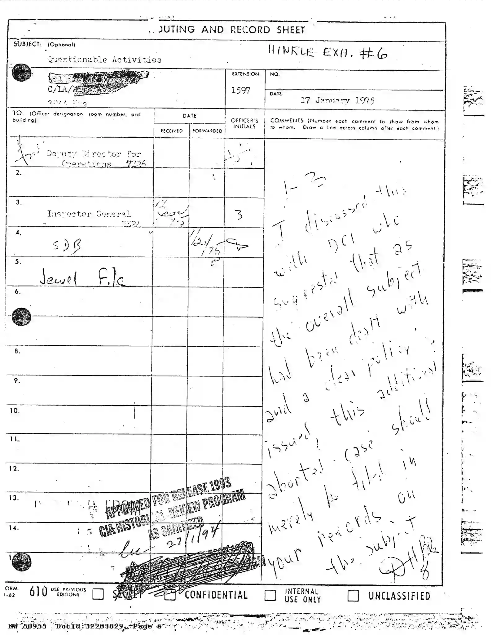 TESTIMONY OF EDWARD H. HINKLE (157-10011-10061)